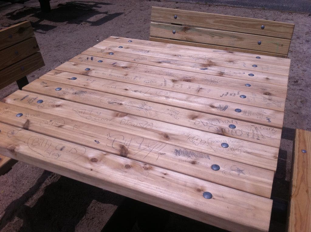 New Playground Picnic Tables Vandalized | Northport, NY Patch