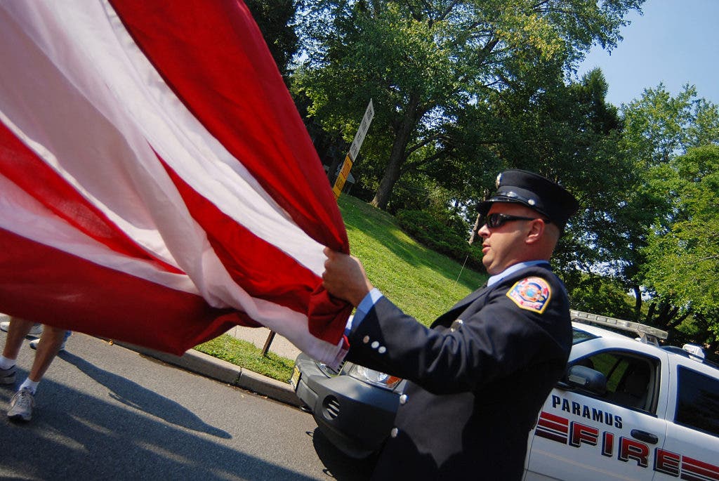 Paramus, Fair Lawn Fire Departments Hoist American Flag for Fallen ...