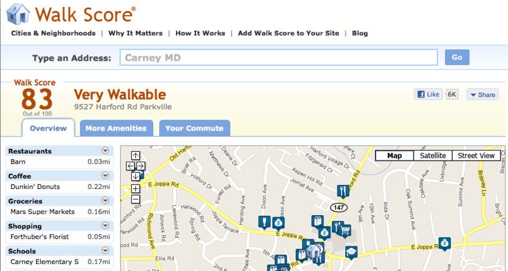 Walk Score Ranks Pedestrian-friendly Neighborhoods | Parkville, MD Patch