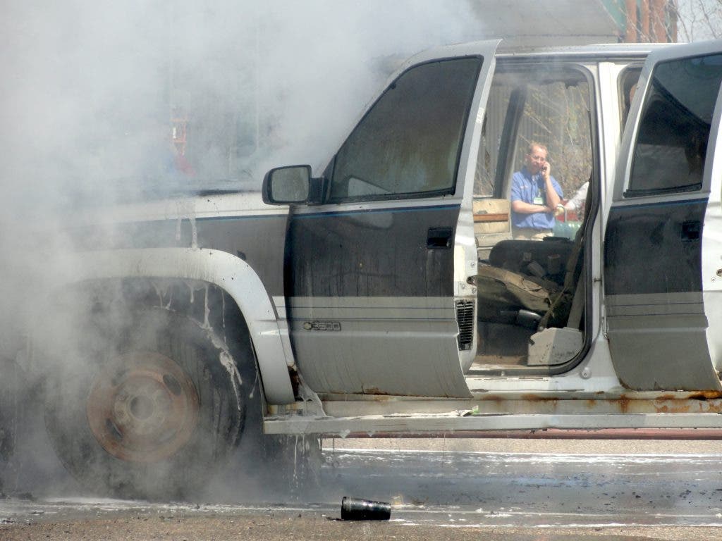PHOTOS: Truck Starts on Fire at Menards | Northfield, MN Patch