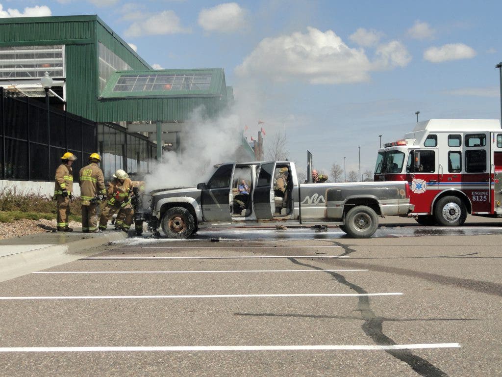 PHOTOS: Truck Starts on Fire at Menards | Northfield, MN Patch