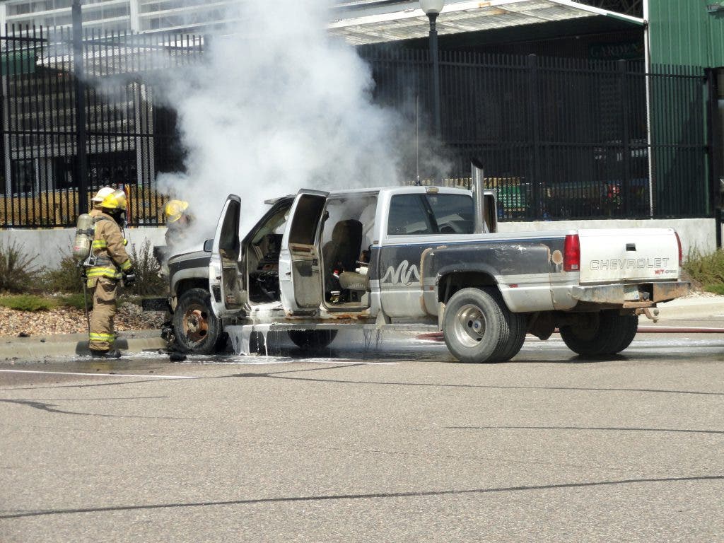 PHOTOS: Truck Starts on Fire at Menards | Northfield, MN Patch