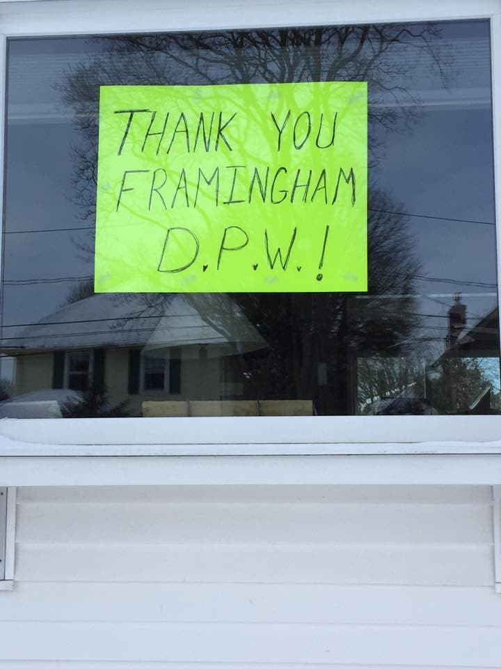 PHOTO OF THE DAY: Thank You Framingham DPW | Framingham, MA Patch