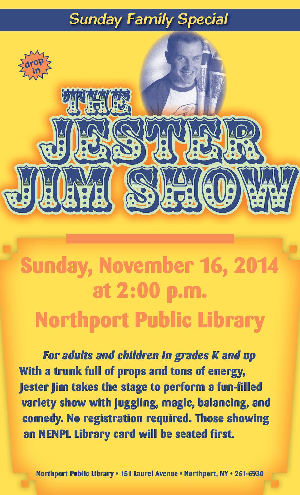 At the Library: Jester Jim on Sunday, 11/16/2014 | Northport, NY Patch
