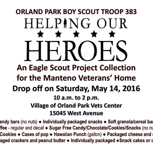 Orland Park Boy Scout Troop 383 Collects for Manteno Veterans' Home ...