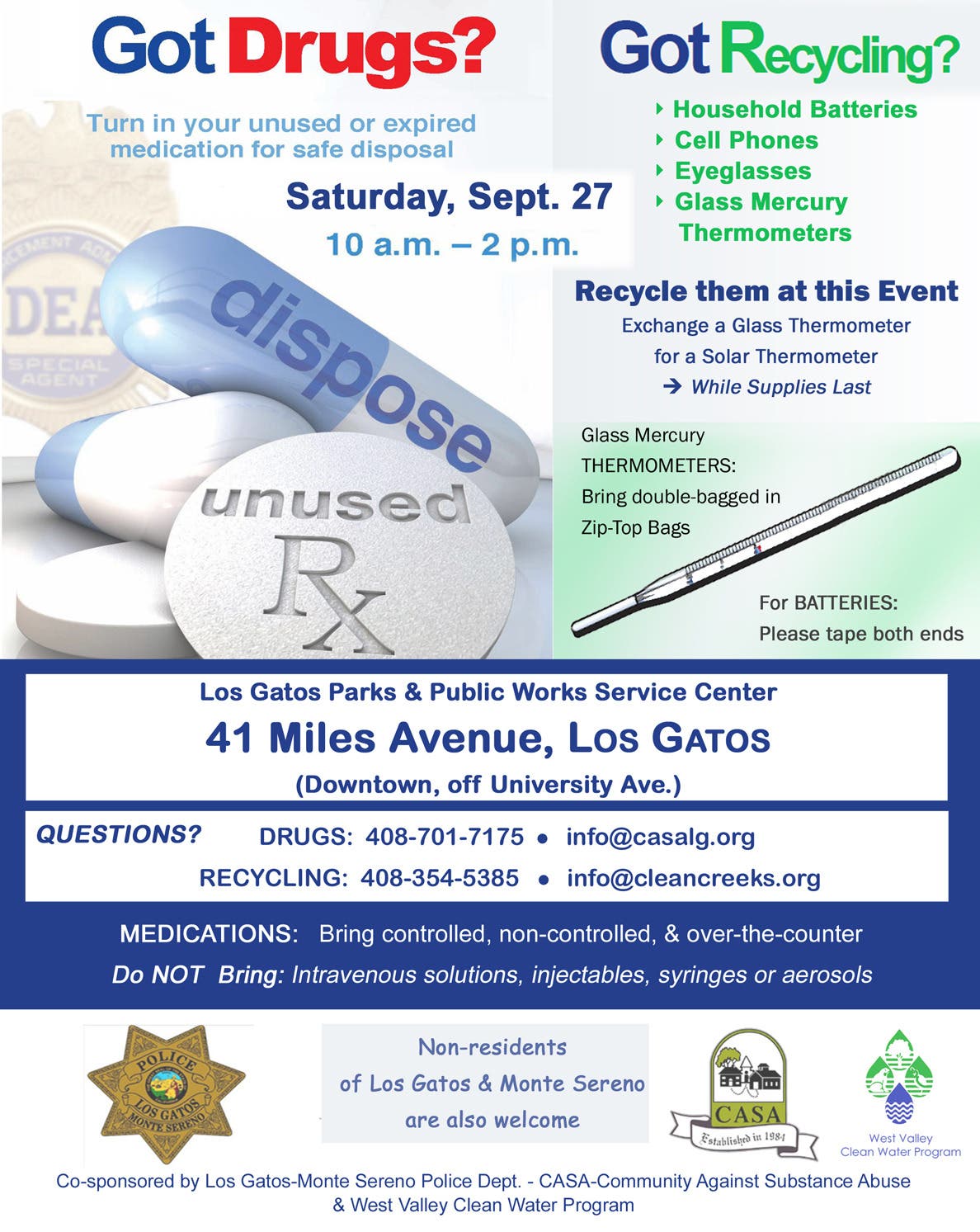 Drop Off Old Medications & More! Saturday, Sept. 27 | Campbell, CA Patch