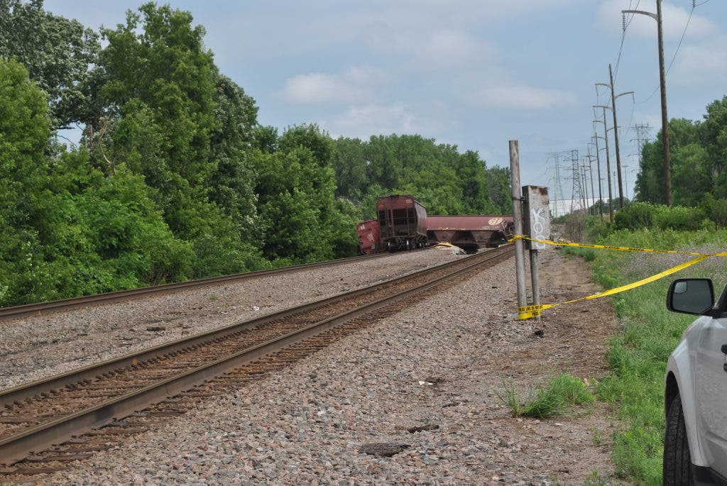 FREIGHT TRAIN DERAILS IN FRIDLEY: Bridge damaged at Locke Lake ...