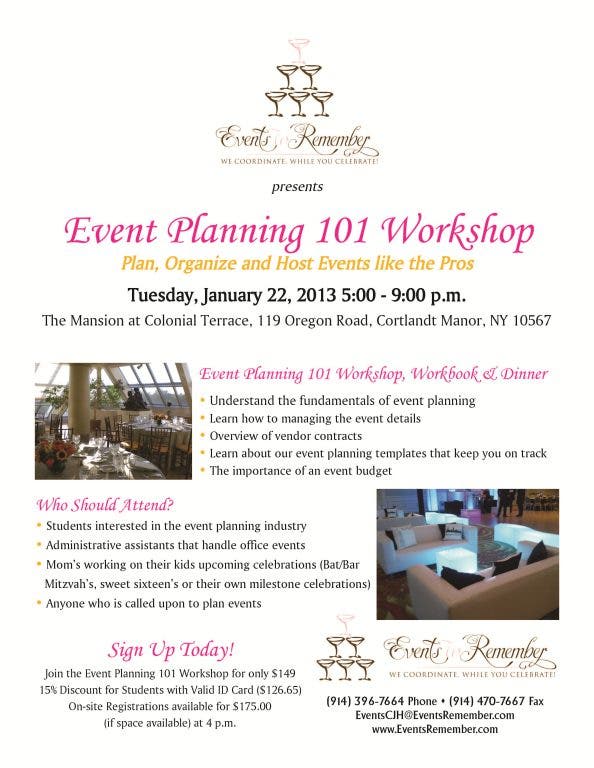 Event Planning 101 Workshop | Yorktown, NY Patch