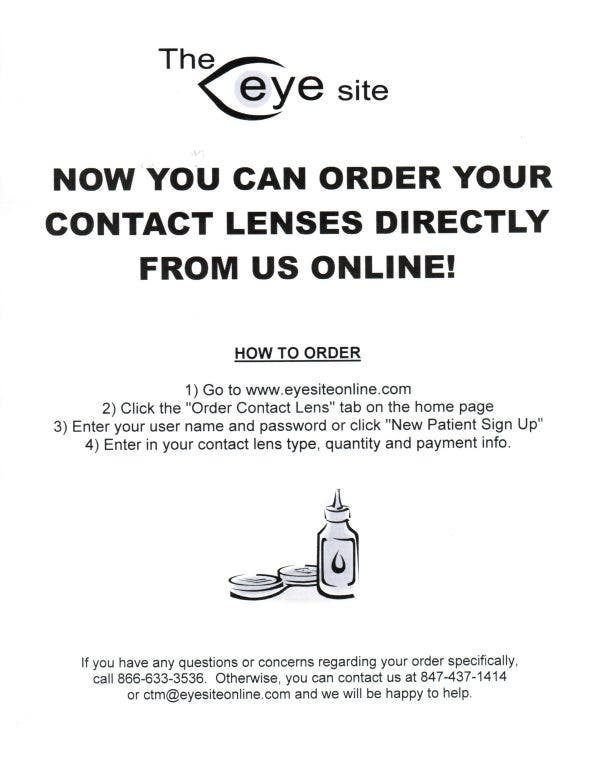The Eye Site now offering online contact lens ordering! | Des Plaines ...