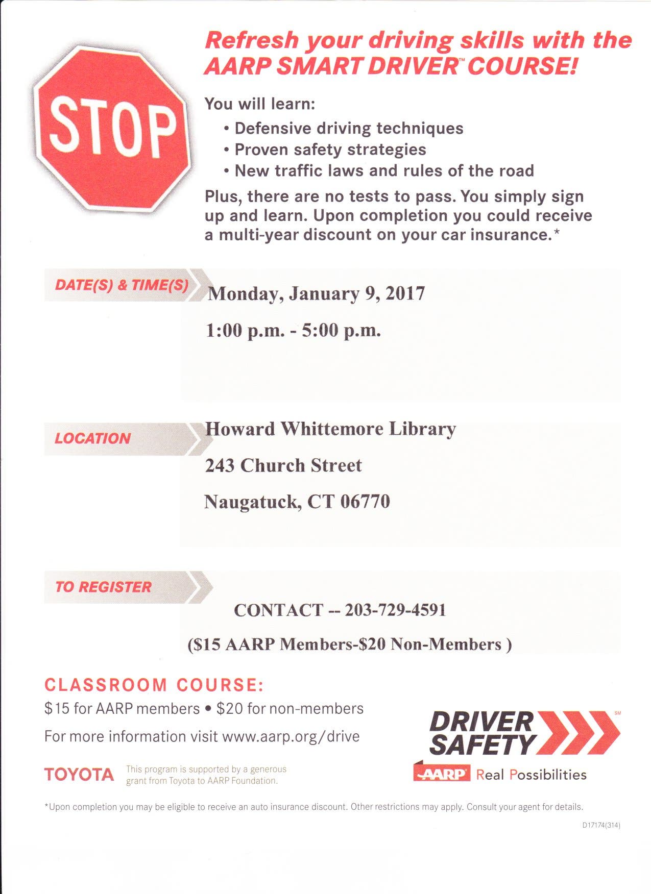 Whittemore Library Encourages Safe Driving with AARP Course | Naugatuck ...