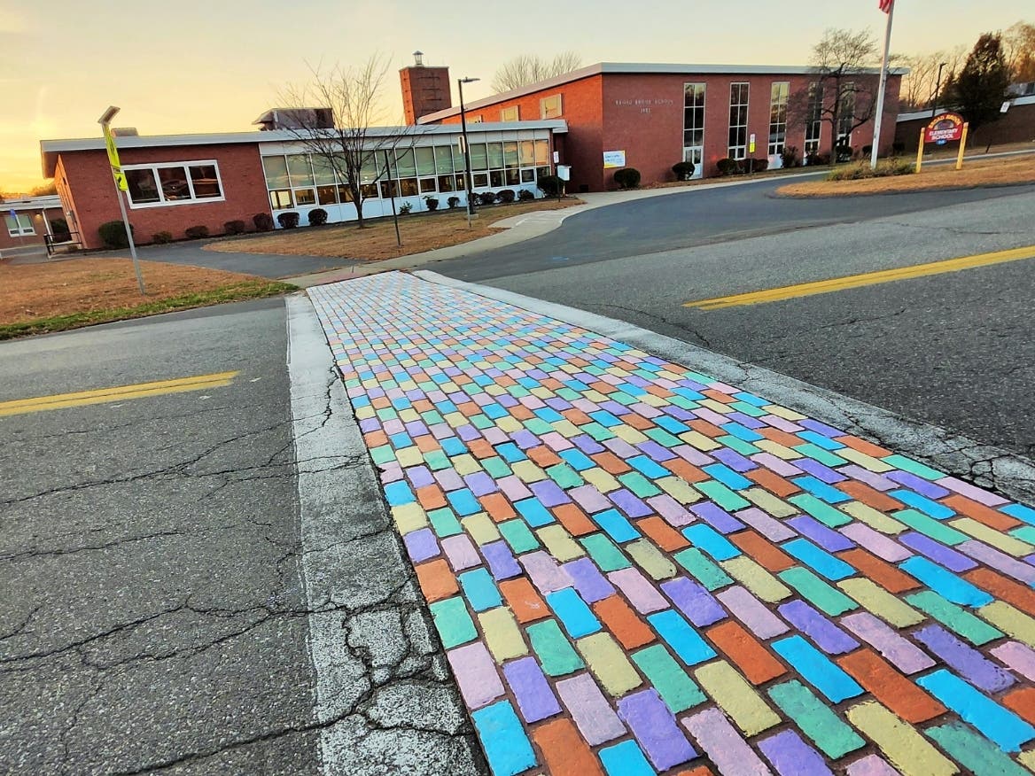 Crosswalk Between East Windsor Town Hall And Elementary School Painted ...