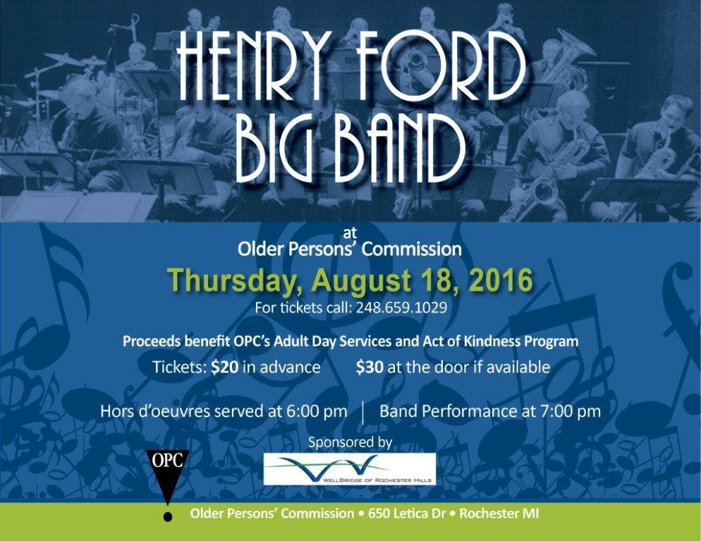 Henry Ford Big Band Concert Benefits Community Senior Programs in ...