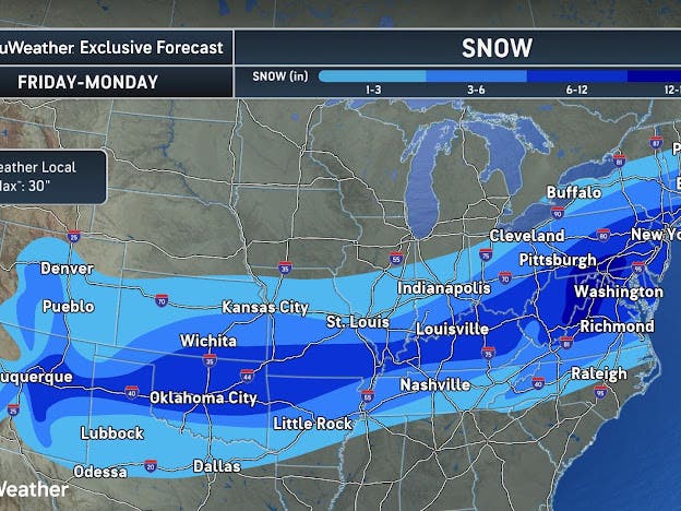 Updated Snowfall Projections Released As Massive Storm Barrels Toward ...
