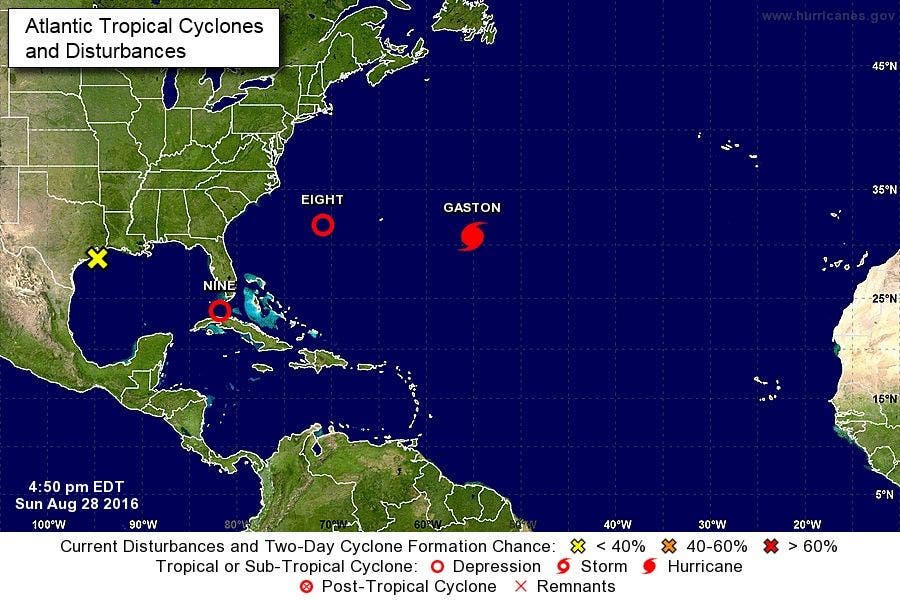 Hurricane Gaston Becomes Major Storm; Depressions Aim at Florida, North ...