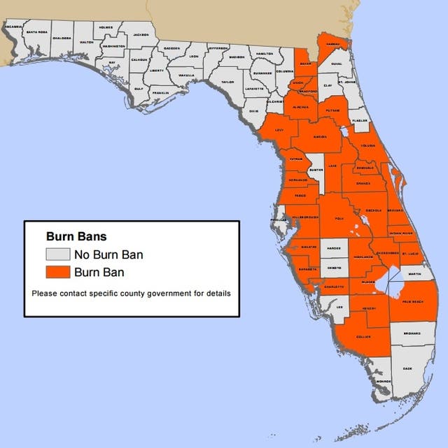 Florida On Fire: Blaze Locations, Burn Ban Counties | Land O' Lakes, FL ...