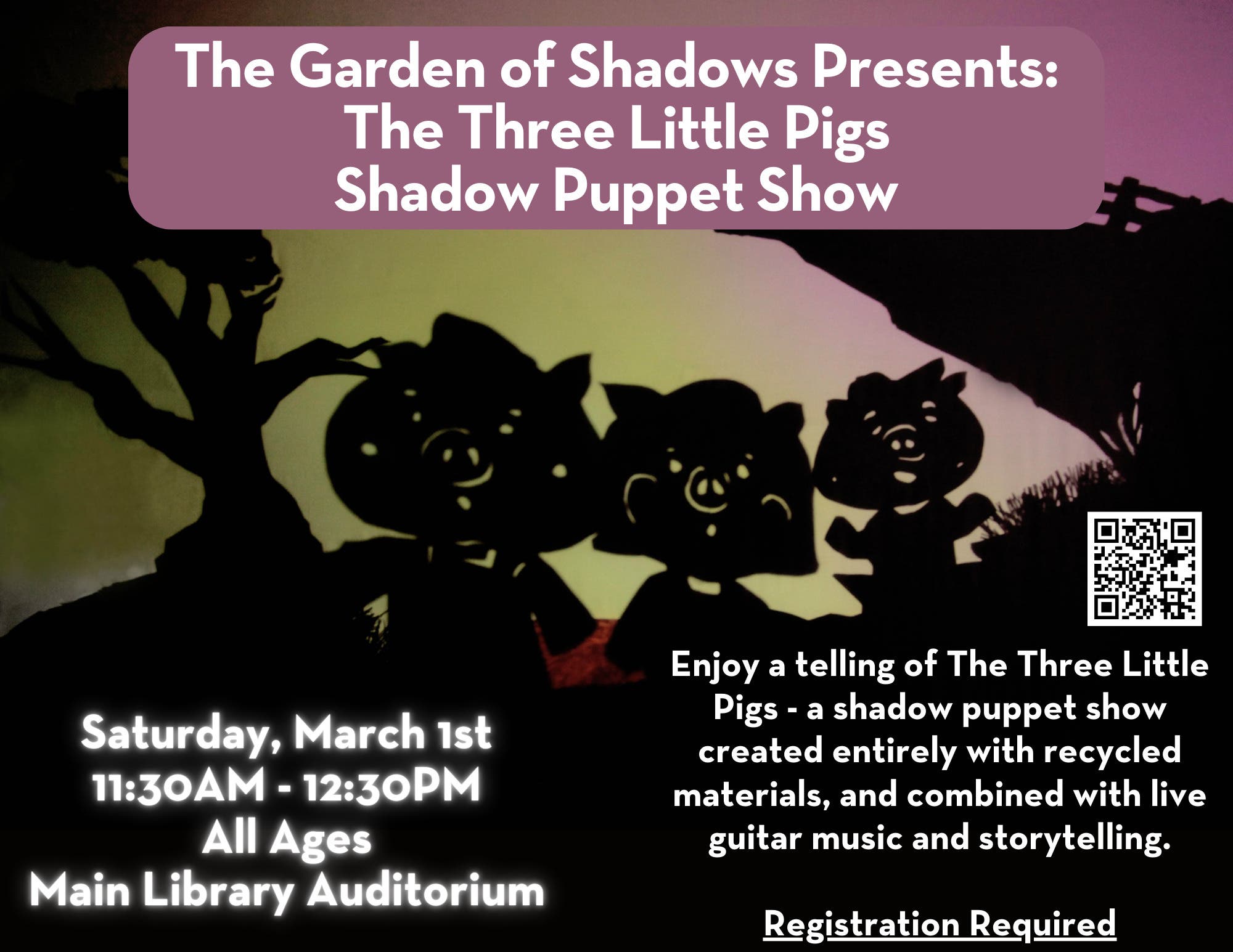 Mar 1 | The Garden of the Shadows’ The Three Little Pigs: Shadow Puppet ...