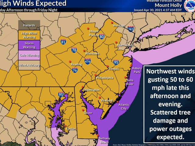 Brace For Strong Winds In Eastern PA: Timeline For Highest Gusts ...