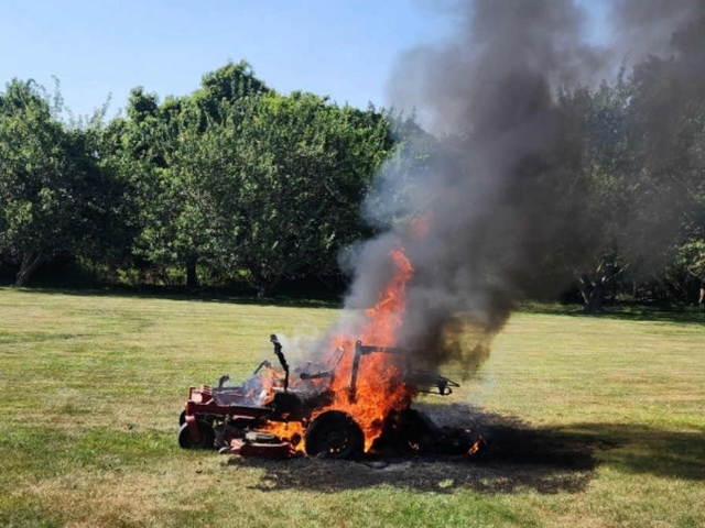 Lawn Mower Fully Engulfed In Flames In Southampton | Southampton, NY Patch