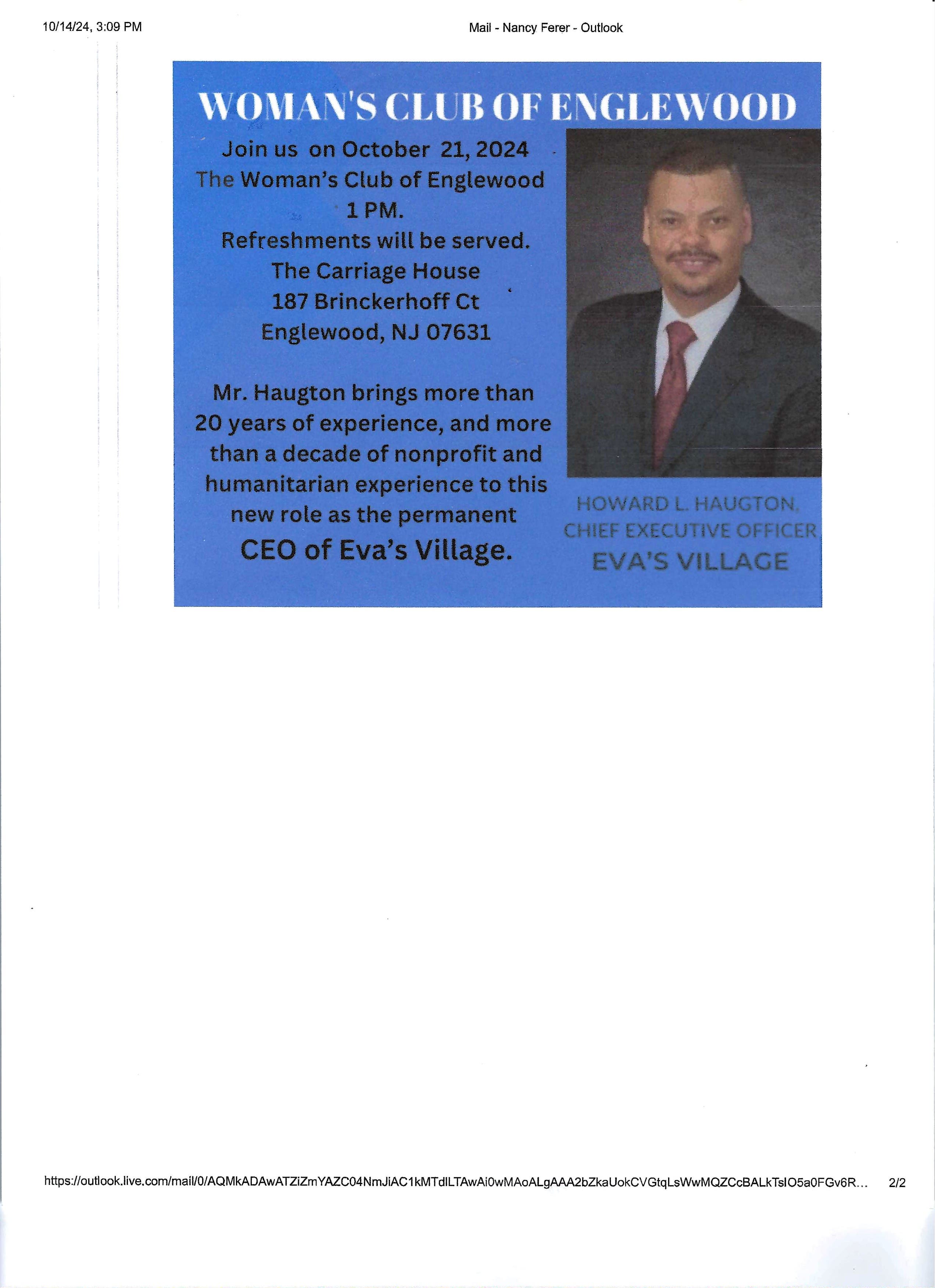 Oct 21 | Eva's Village CEO Haughton to Appear at Woman's Club of ...