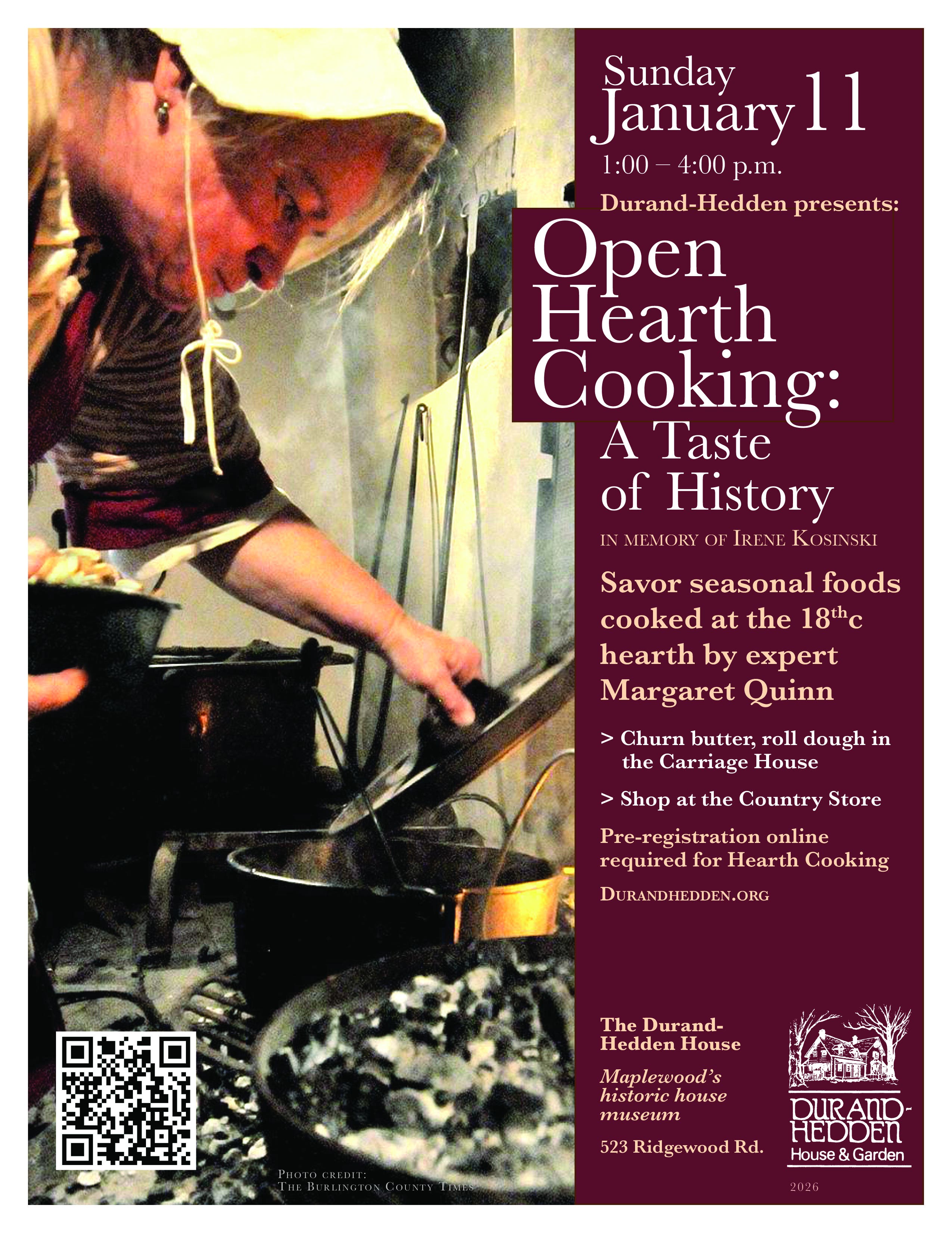 Jan 11 | Open-Hearth Cooking Demonstrations and Tastings | Maplewood ...