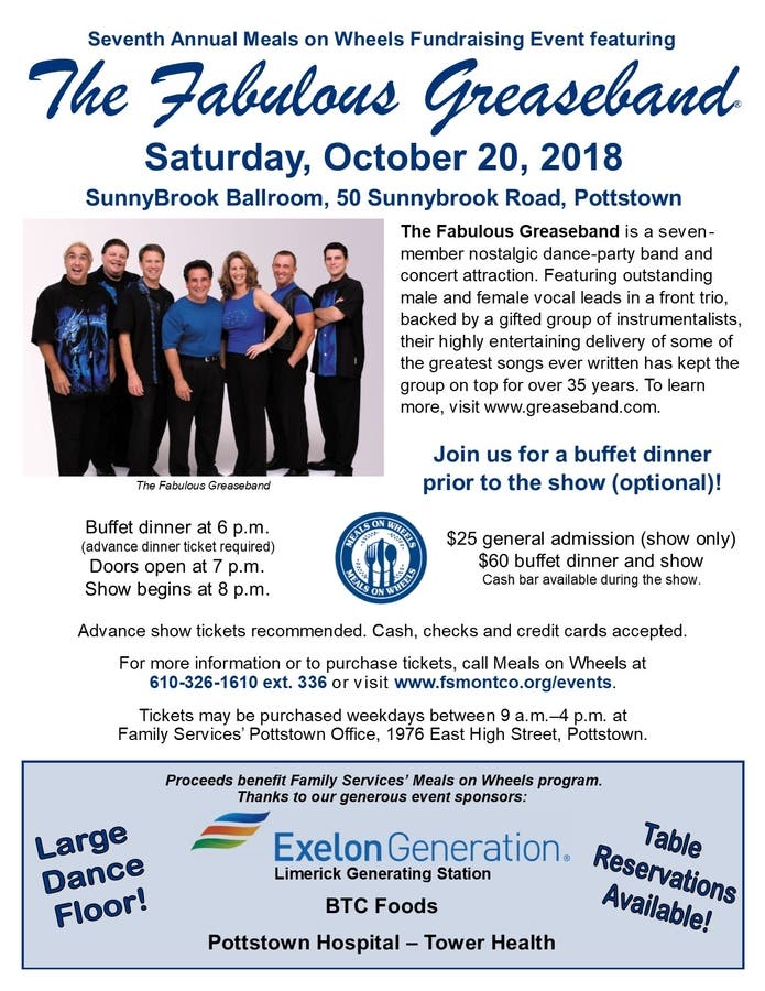Annual Meals on Wheels Event featuring The Fabulous Greaseband ...