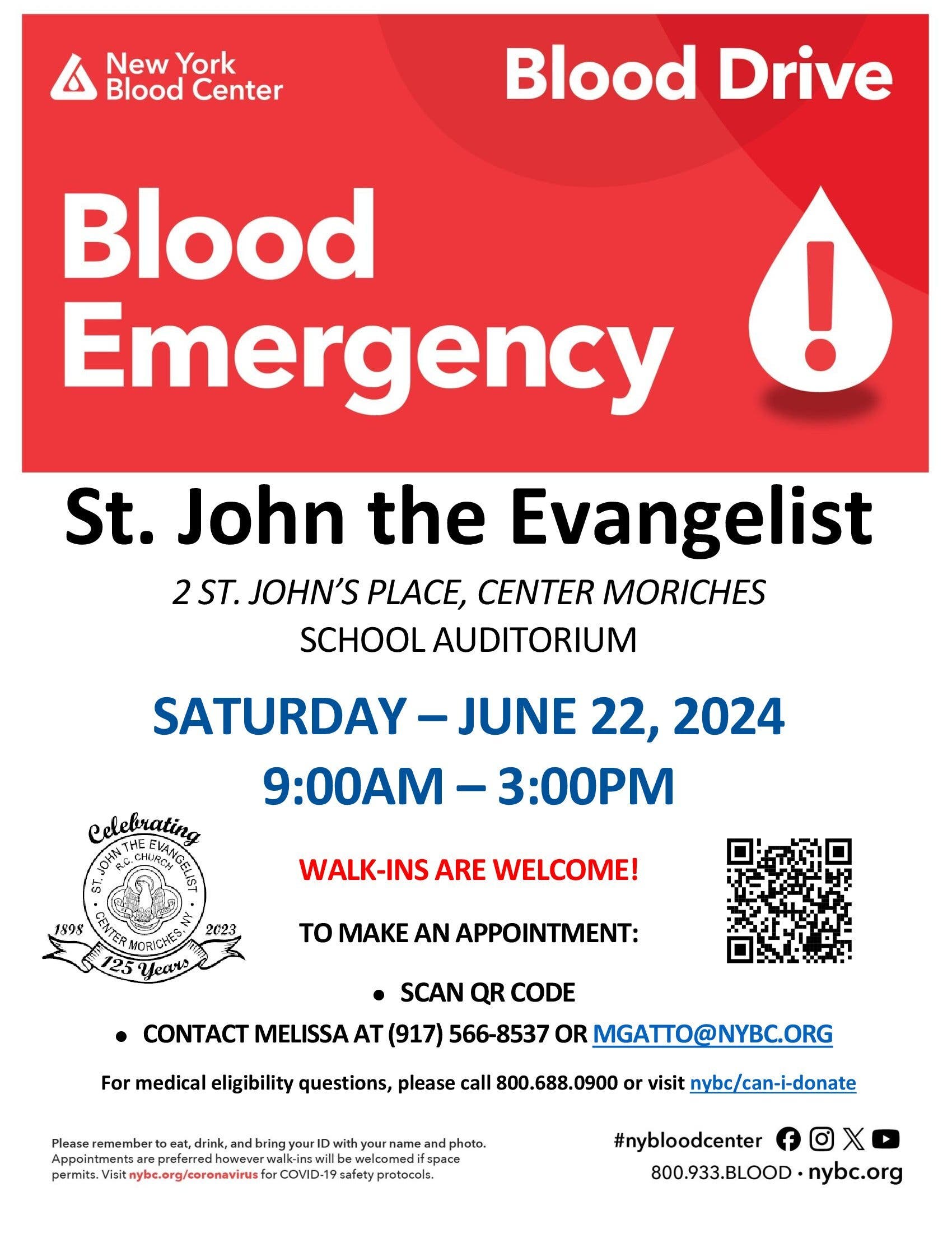 Jun 22 | Center Moriches Community Blood Drive - Emergency Blood ...