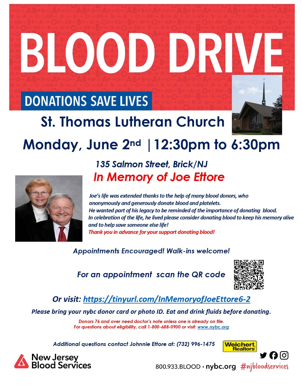 Jun 2 | Emergency Shortage | Brick Community Blood Drive - In Loving ...