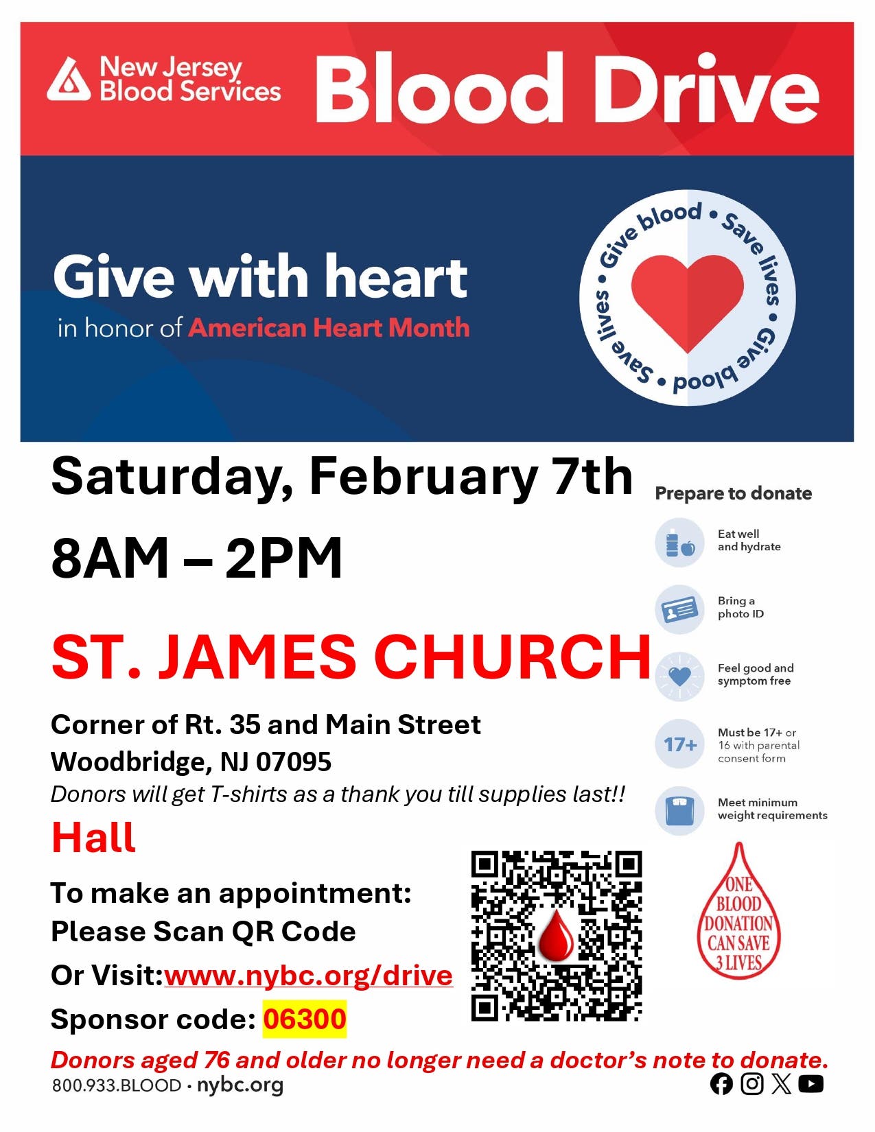 Feb 7 | Woodbridge American Heart Month Blood Drive - Emergency ...