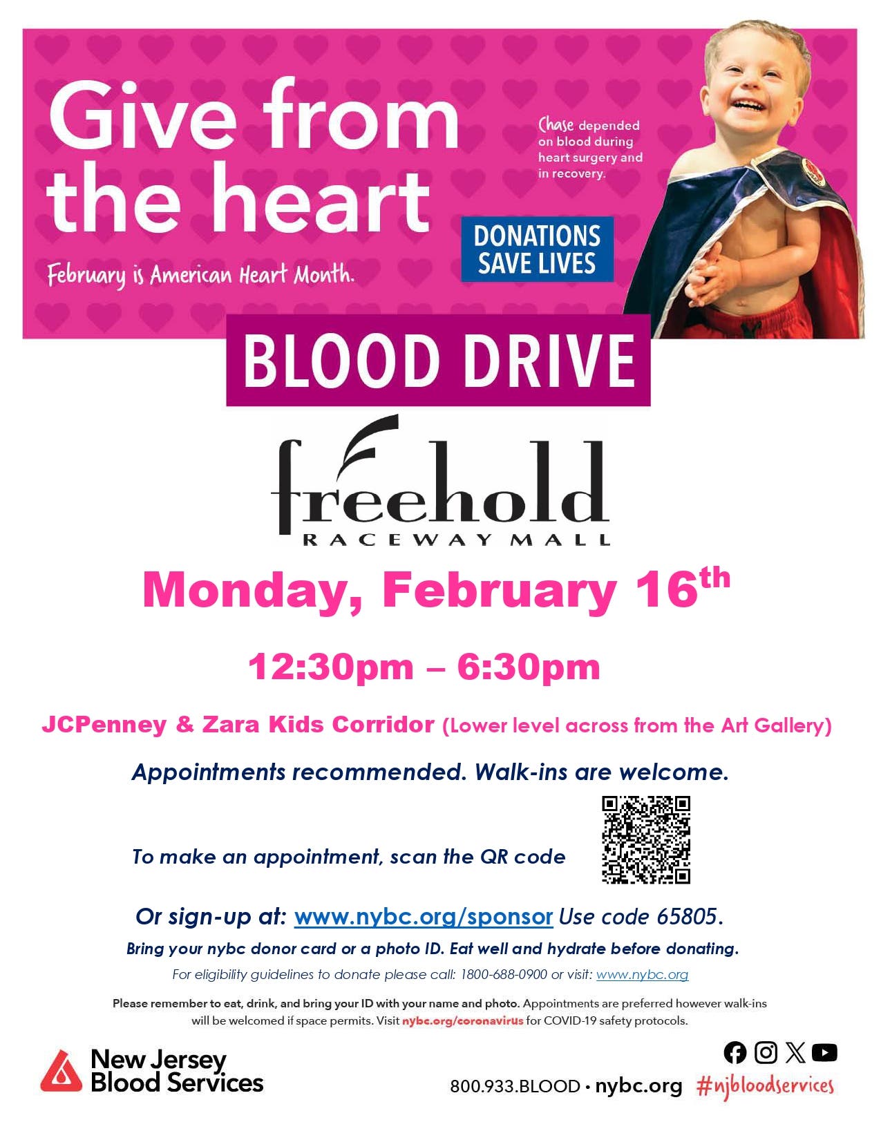 Feb 16 | Freehold American Heart Month Blood Drive | Freehold, NJ Patch