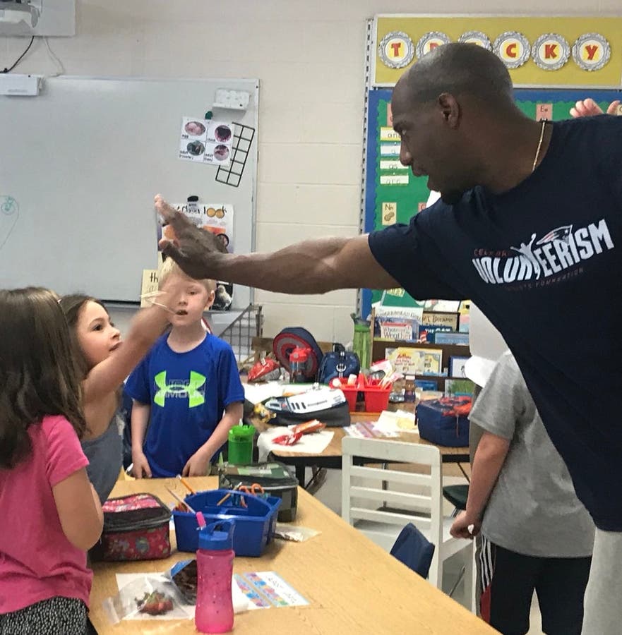 Patriots Players Surprise Burrell School Teachers | Foxborough, MA Patch