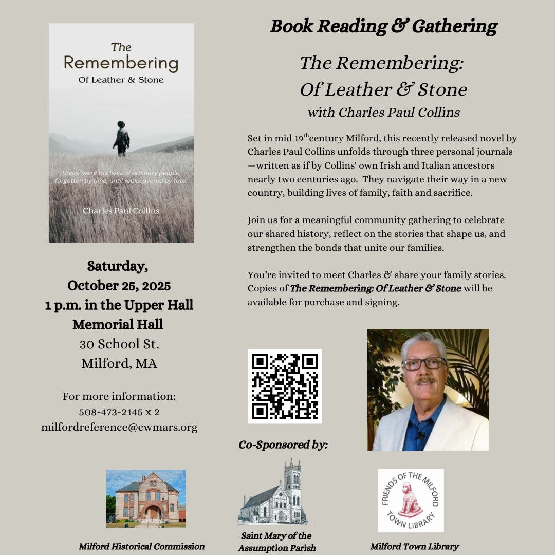 Oct 25 | The Remembering: Book Reading & Signing | Milford, MA Patch