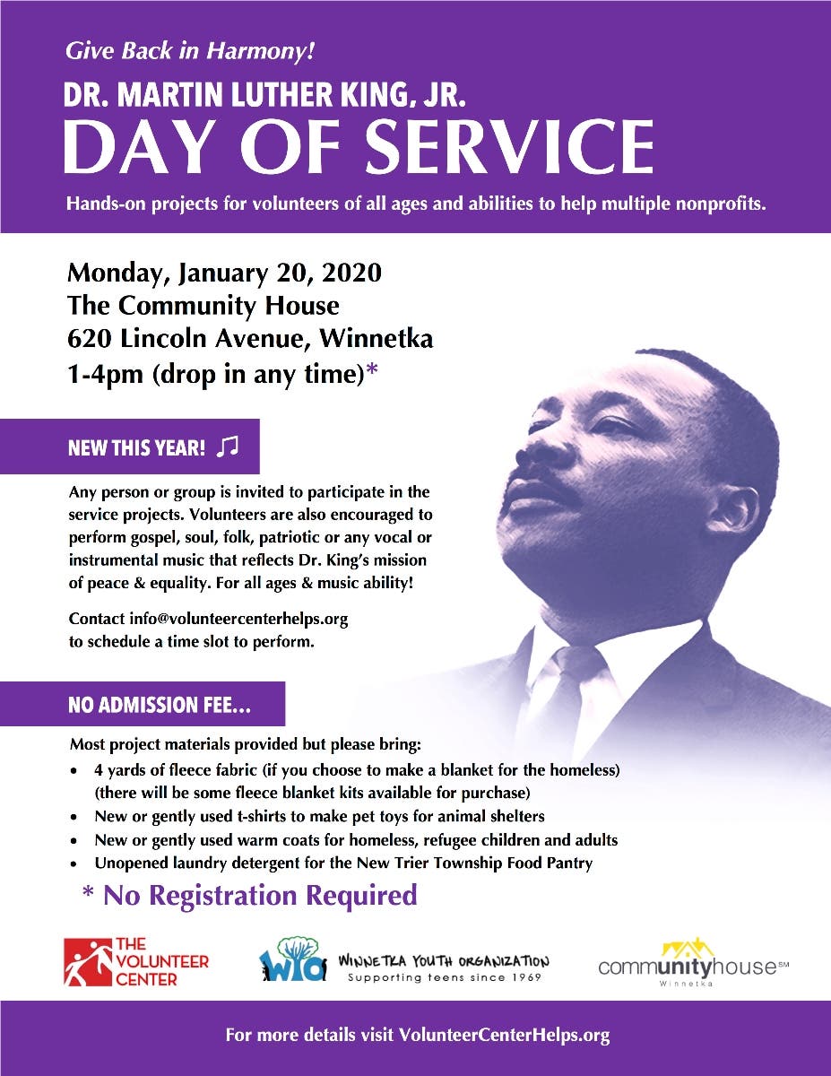 Give Back in Harmony this MLK Day, 2020 - Winnetka, IL Patch
