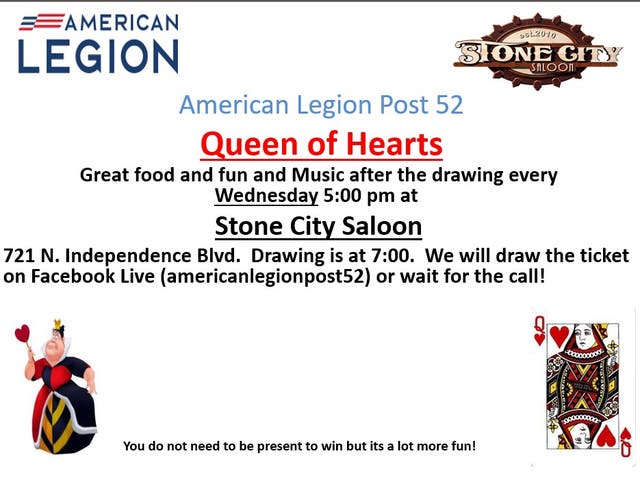 Oct 16 | American Legion Post 52 Weekly Queen of Hearts | Romeoville ...