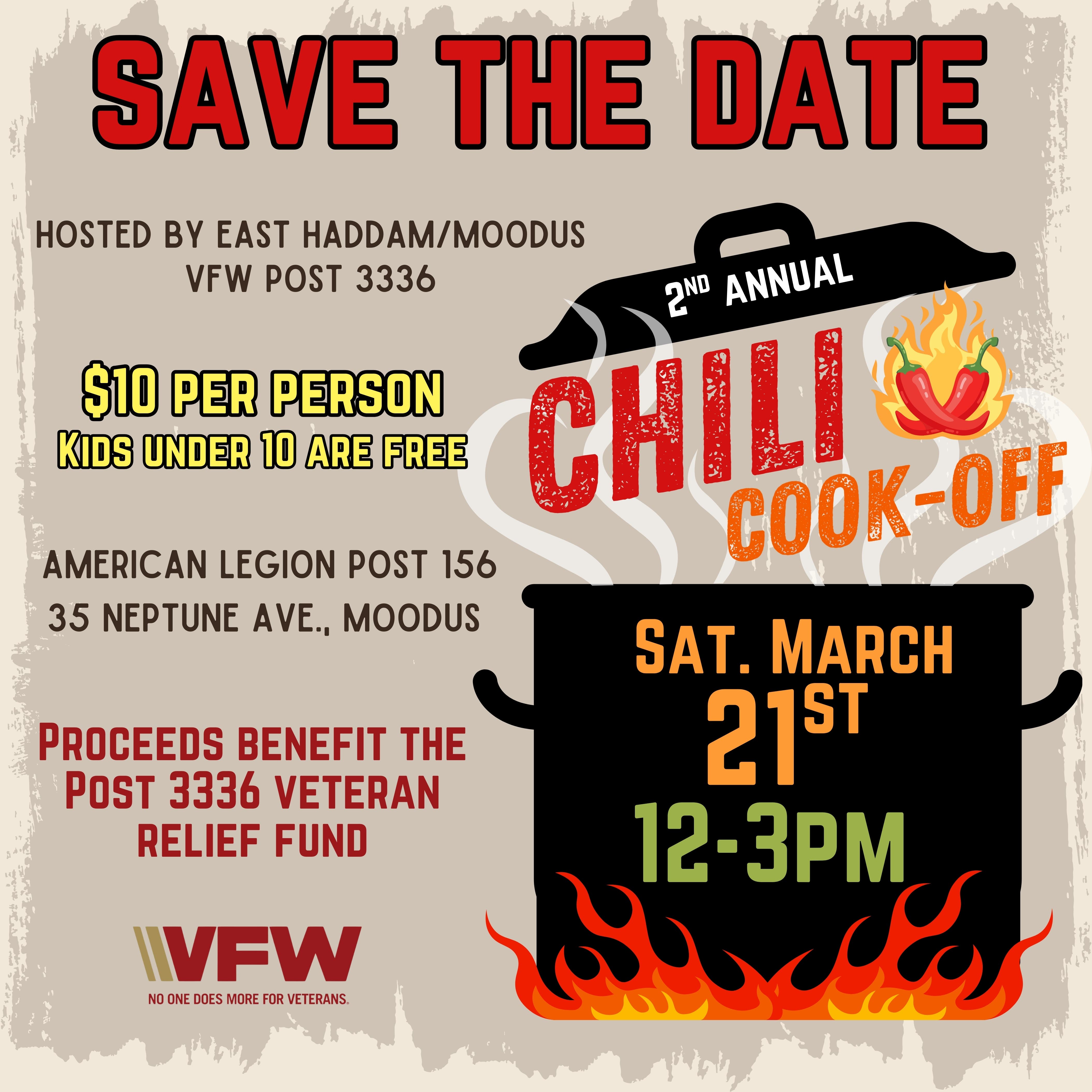 Mar 21 | 2nd Annual Chili Cook-off Fundraiser | The Haddams, CT Patch