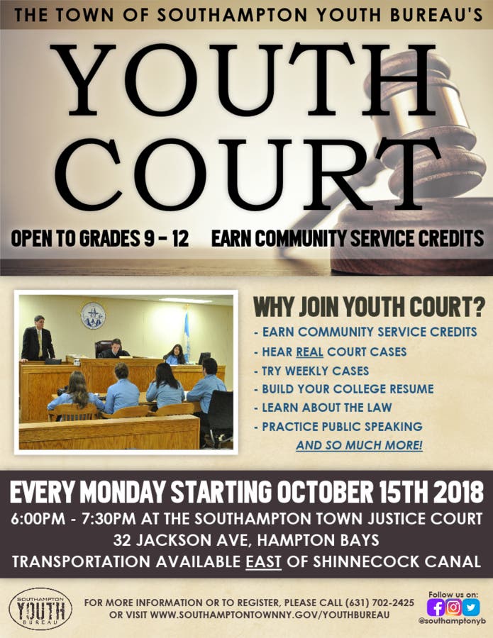 Register Now! Youth Court | Westhampton, NY Patch