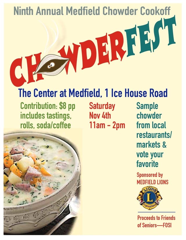 Medfield Lions Chowder Fest Sat Nov 4th | Medfield, MA Patch