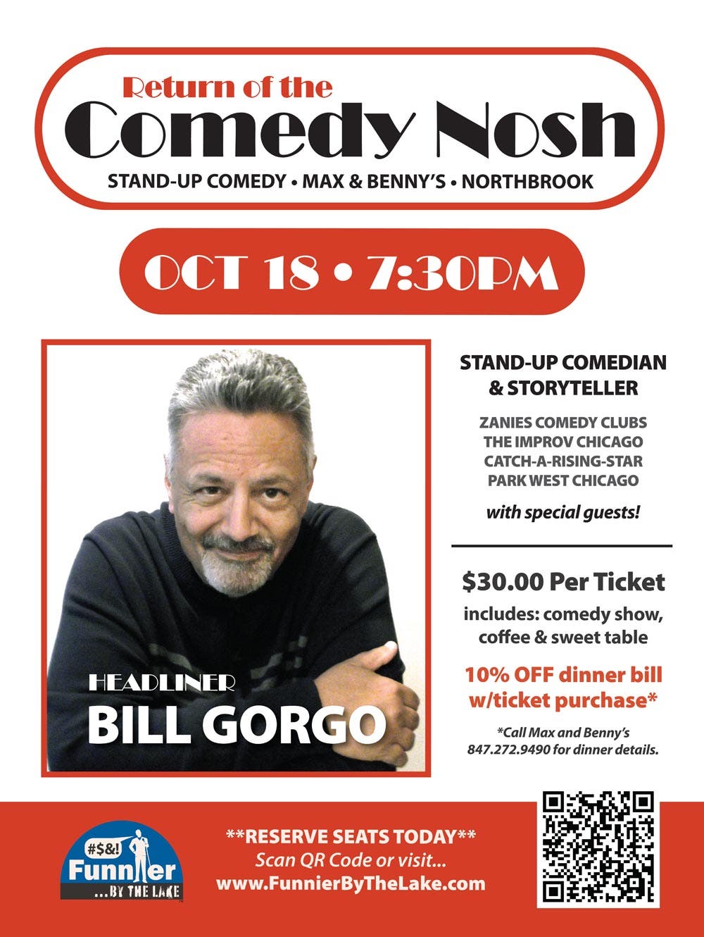 Oct 18 | The Comedy Nosh w/Headliner Bill Gorgo | Northbrook, IL Patch