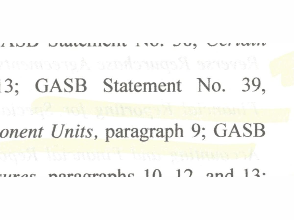 GASB 63 Superseded GASB 39 and Debt is NEVER an Asset. | Banning, CA Patch
