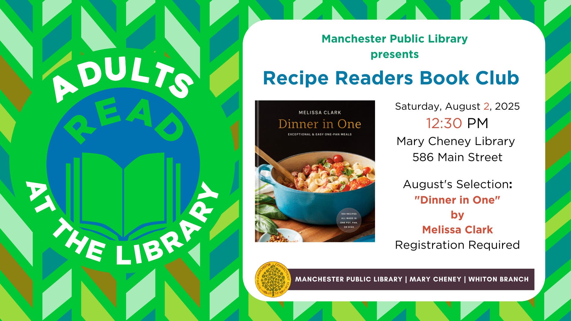 Aug 2 | Recipe Readers Cookbook Club – Dinner in One by Melissa Clark ...