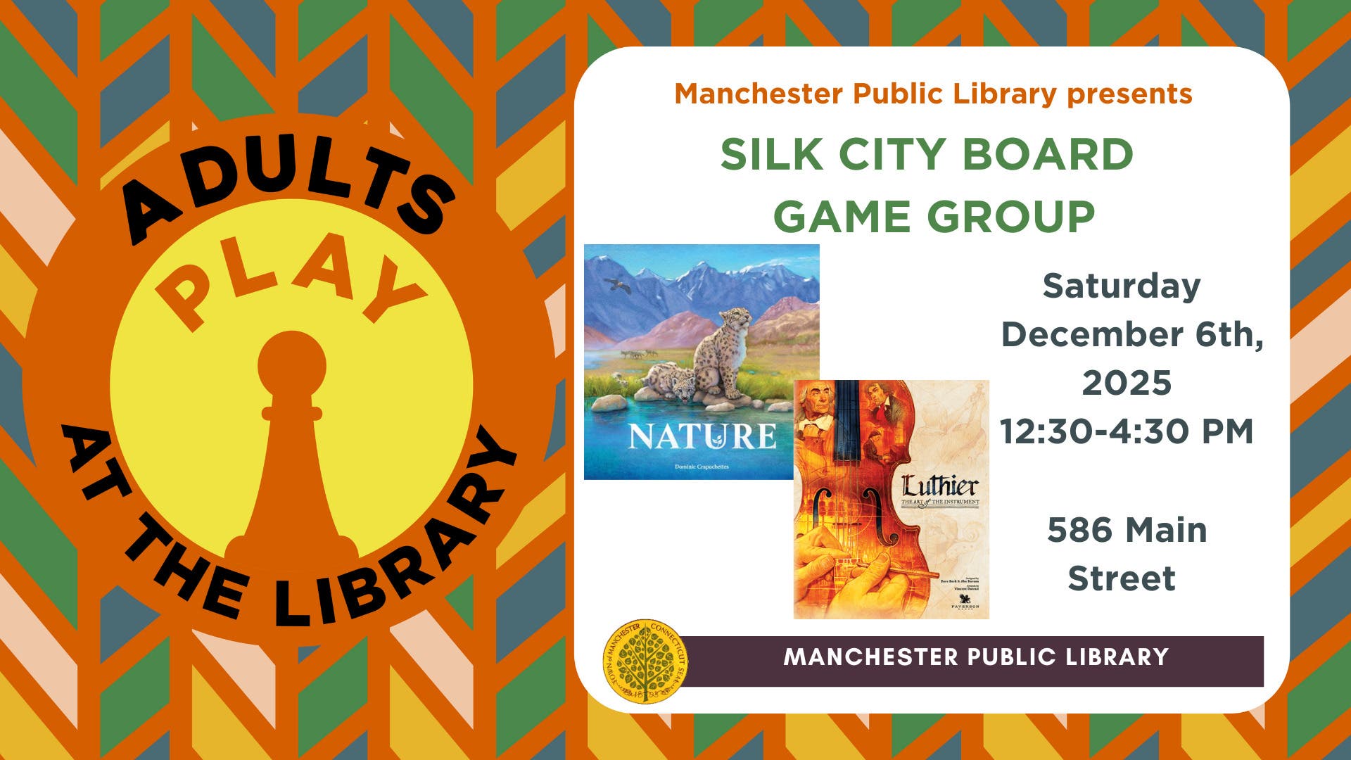 Dec 6 | Silk City Board Game Group- December 2025 | Manchester, CT Patch