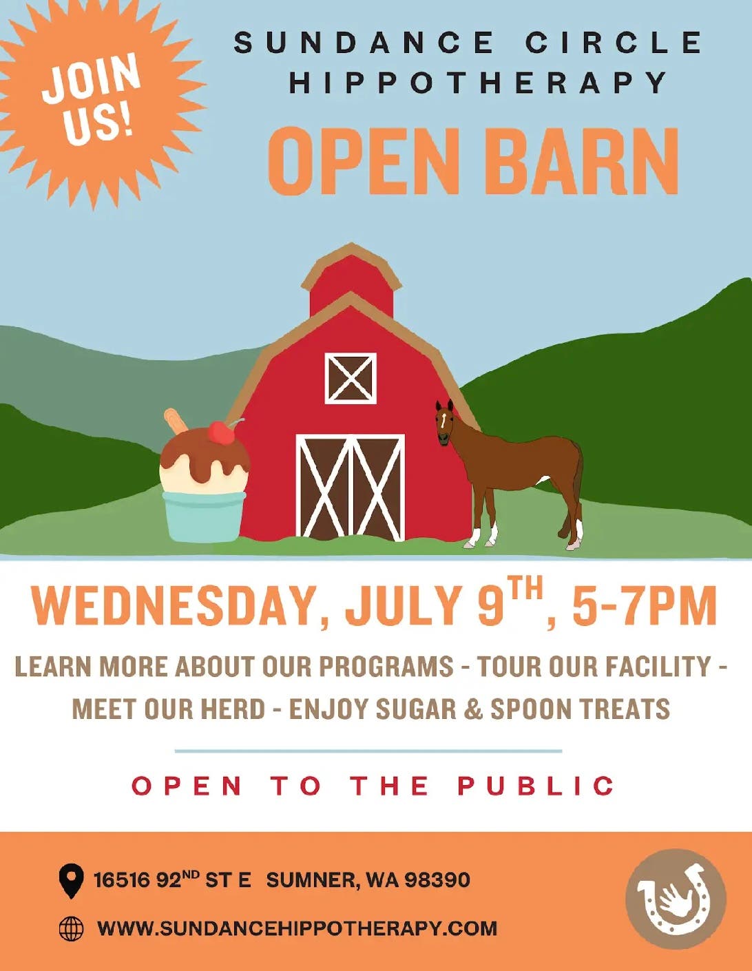 Jul 9 | You're Invited! Sundance Open Barn & Ice Cream Social! | Bonney ...