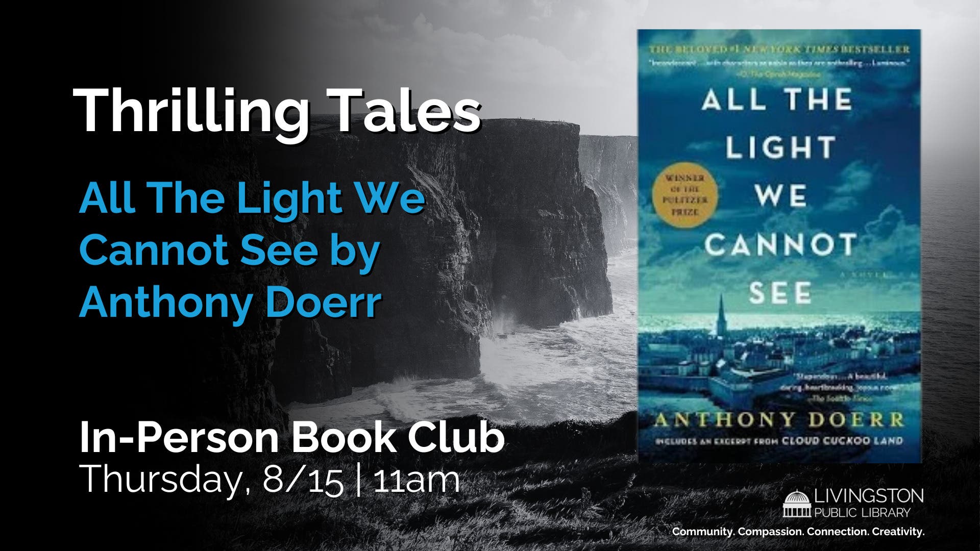 Aug 15 | Thrilling Tales Book Discussion: All The Light We Cannot See ...