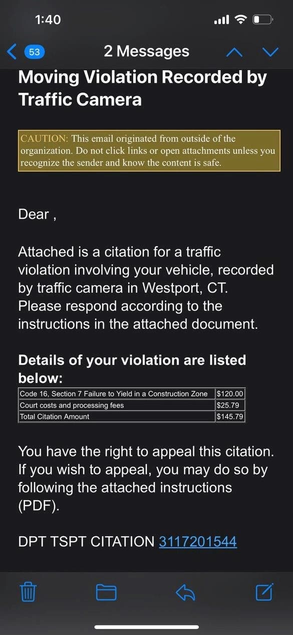 Westport Police Warn Of Scam Texts Involving Fake Traffic Tickets ...