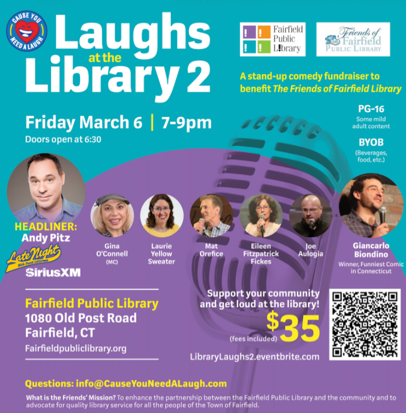 Friends of Fairfield Public Library Announce 2nd Comedy Fundraiser ...