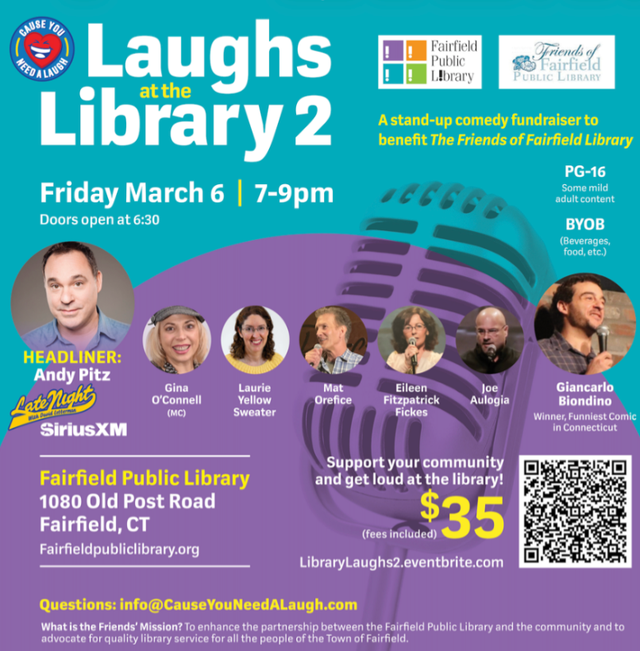 Friends of Fairfield Public Library Announce 2nd Comedy Fundraiser ...