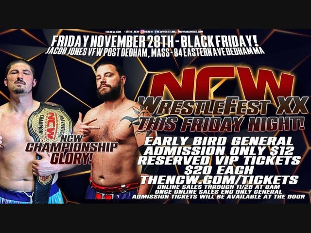 NCW Wrestling THIS Friday Night in Dedham for Black Friday! WrestleFest ...