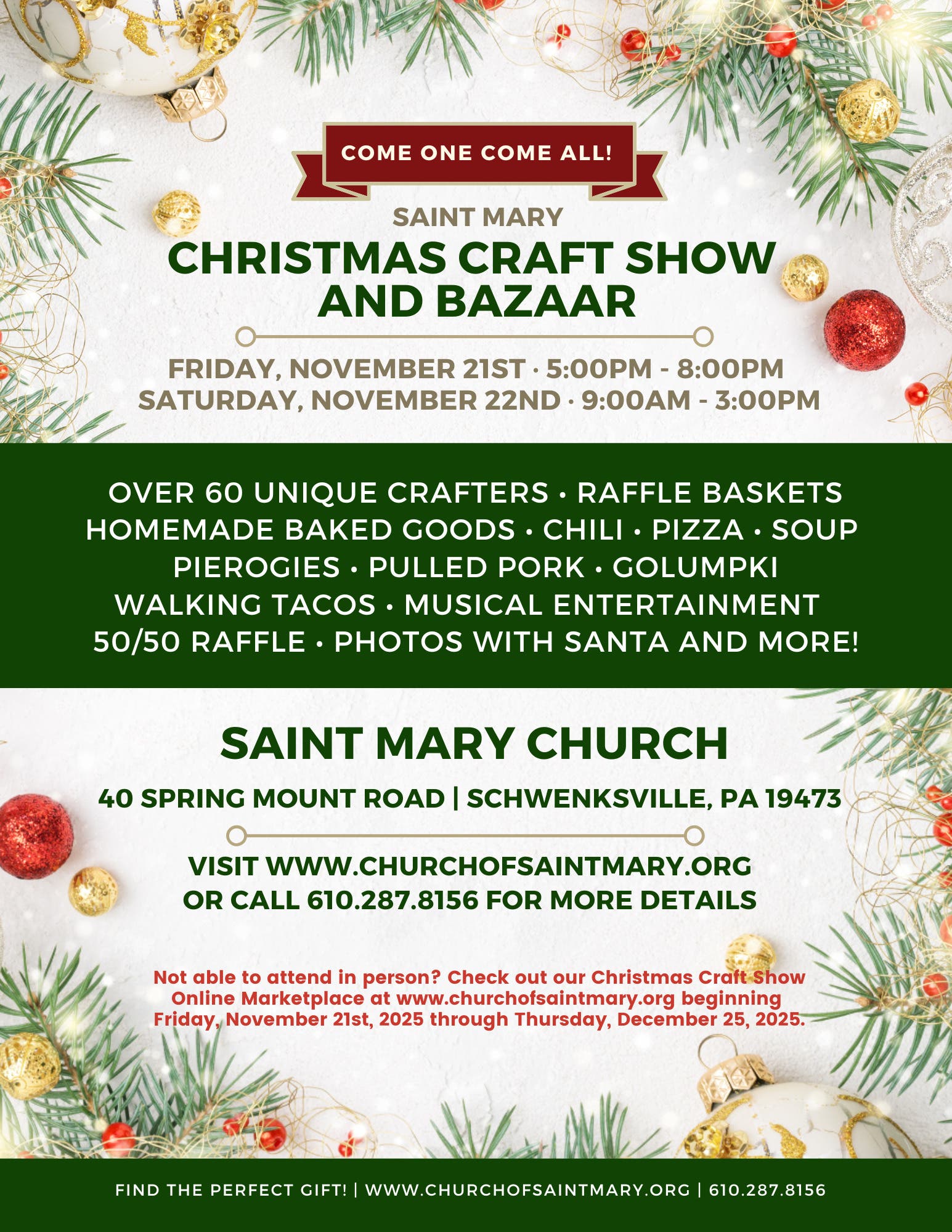 Nov 21 | Saint Mary Christmas Craft Show and Bazaar, November 21st and ...