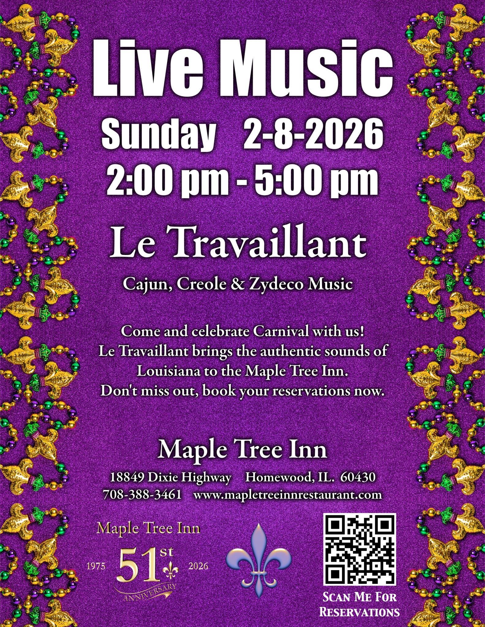 Feb 8 | Le Travaillant plays Cajun music at Maple Tree Inn | Homewood ...