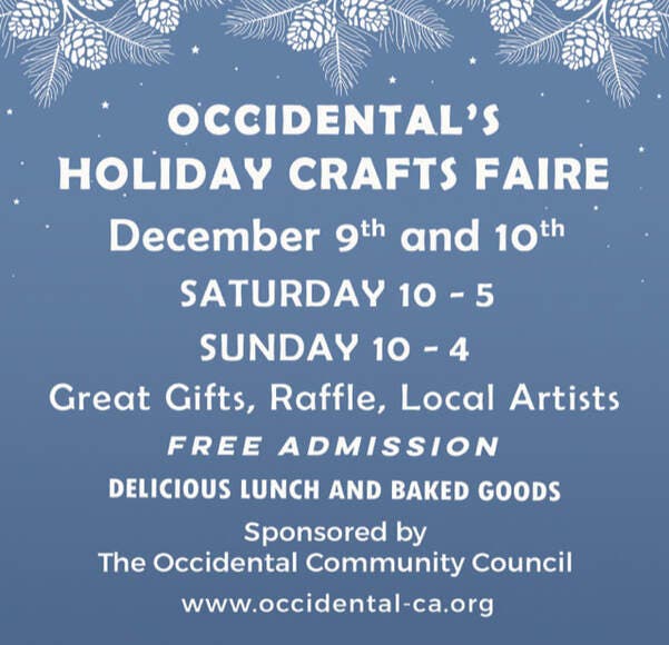 Dec 9 | 37th Annual Occidental Holiday Crafts Faire | Rohnert Park, CA ...
