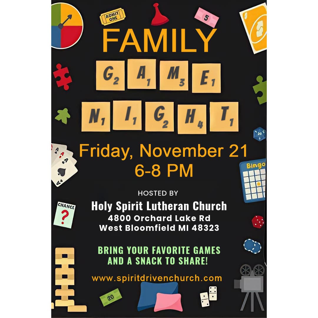Nov 21 | Family Game Night | West Bloomfield, MI Patch